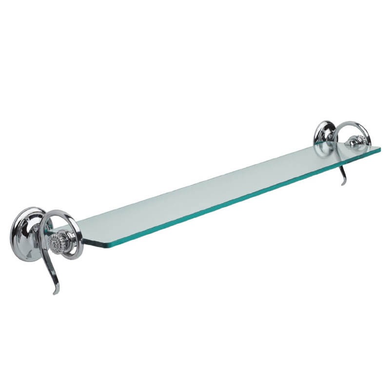 Marina Glass Shelf Polished Chrome - Broughtons Lighting & Ironmongery