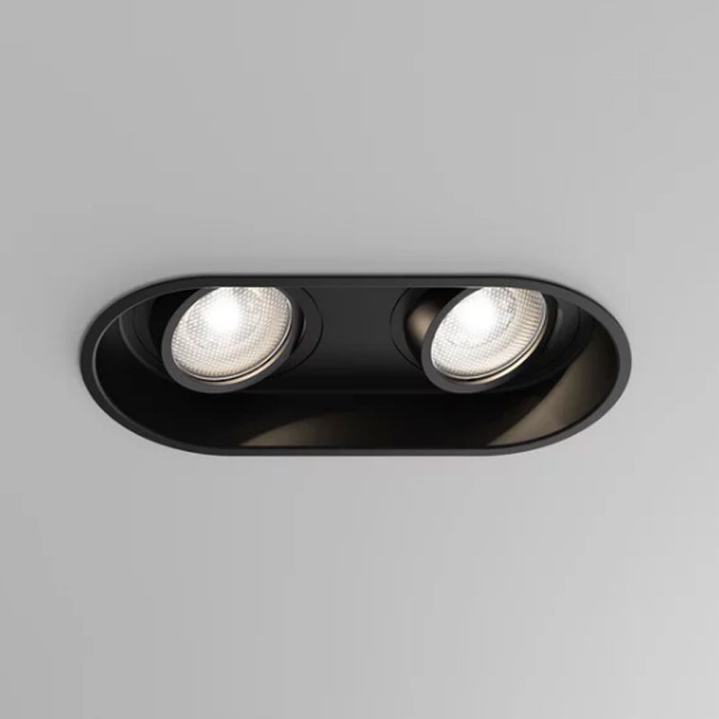 Minima Twin Adjustable Round Spot Light Black - Broughtons Lighting ...