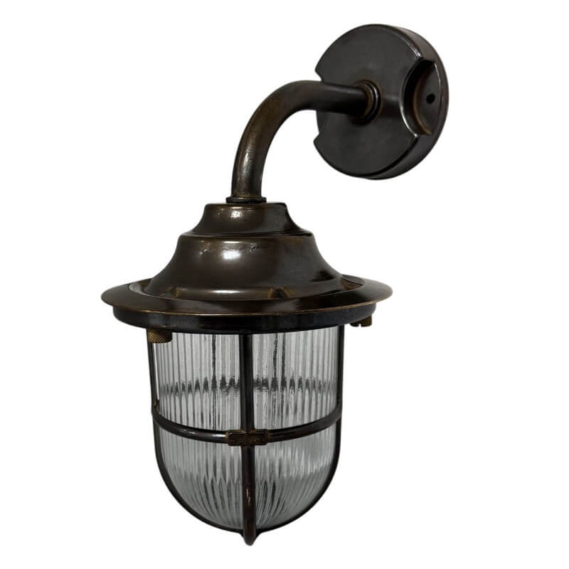 Navigator Caged Wall Lantern Antique Brass - Broughtons Lighting & Ironmongery