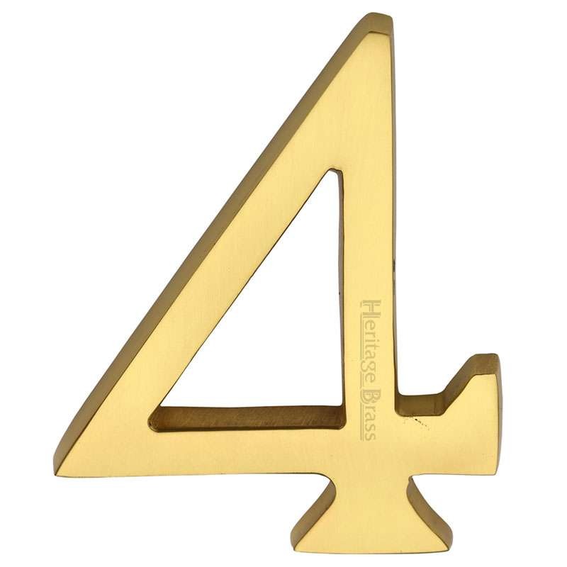 Heritage House Number 4 C1564 Polished Brass Unlacquered - Broughtons ...