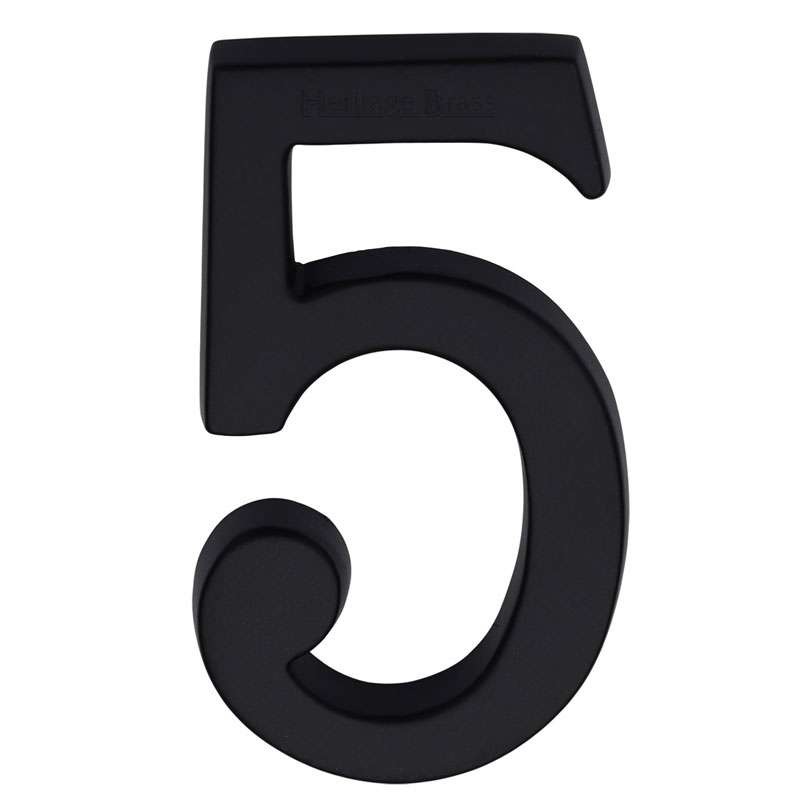 Heritage House Number 5 C1564 Matt Black - Broughtons Lighting ...