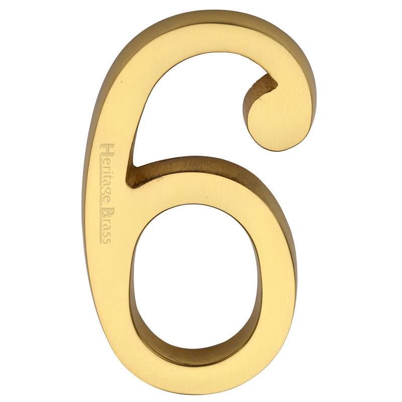 Heritage House Number 6 C1564 Polished Brass Unlacquered - Broughtons ...