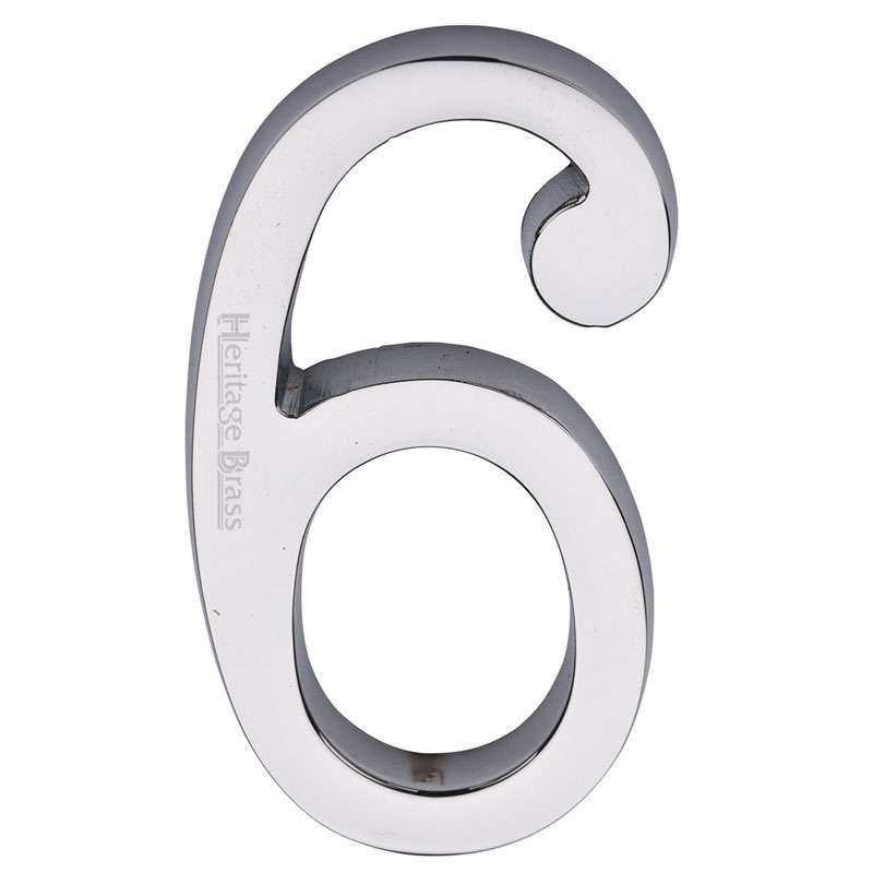 Heritage House Number 6 C1564 Polished Chrome - Broughtons Lighting ...