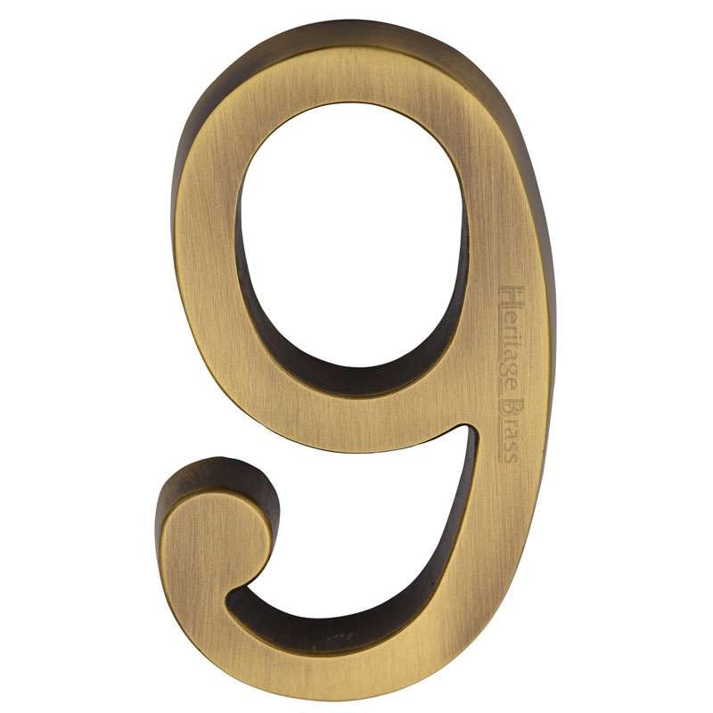 Heritage House Number 9 C1564 Antique Brass - Broughtons Lighting ...