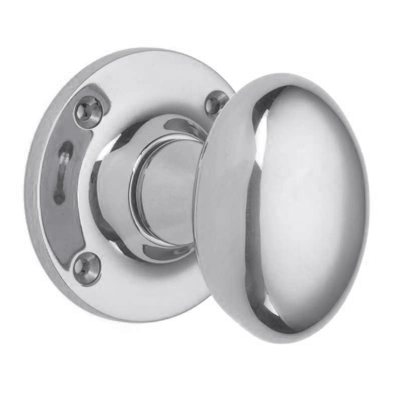 Oval Mortice Knob Polished Chrome - Broughtons Lighting & Ironmongery