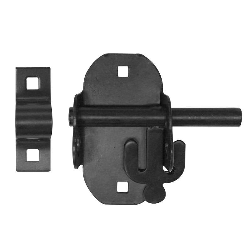 Oval Pad Bolt 4" Black Steel - Broughtons Lighting & Ironmongery