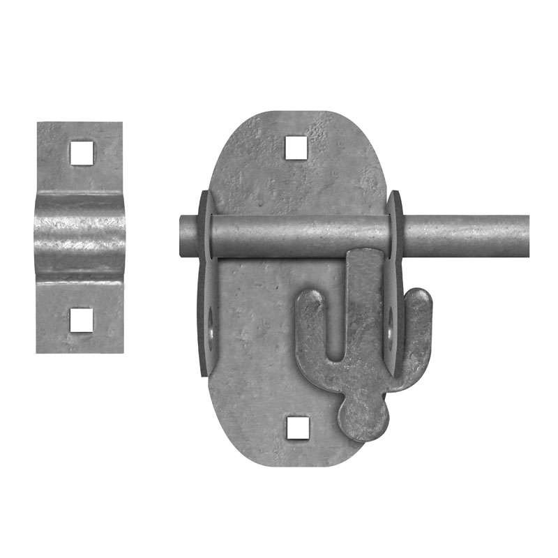 Oval Pad Bolt 4" Galvanised Steel - Broughtons Lighting & Ironmongery
