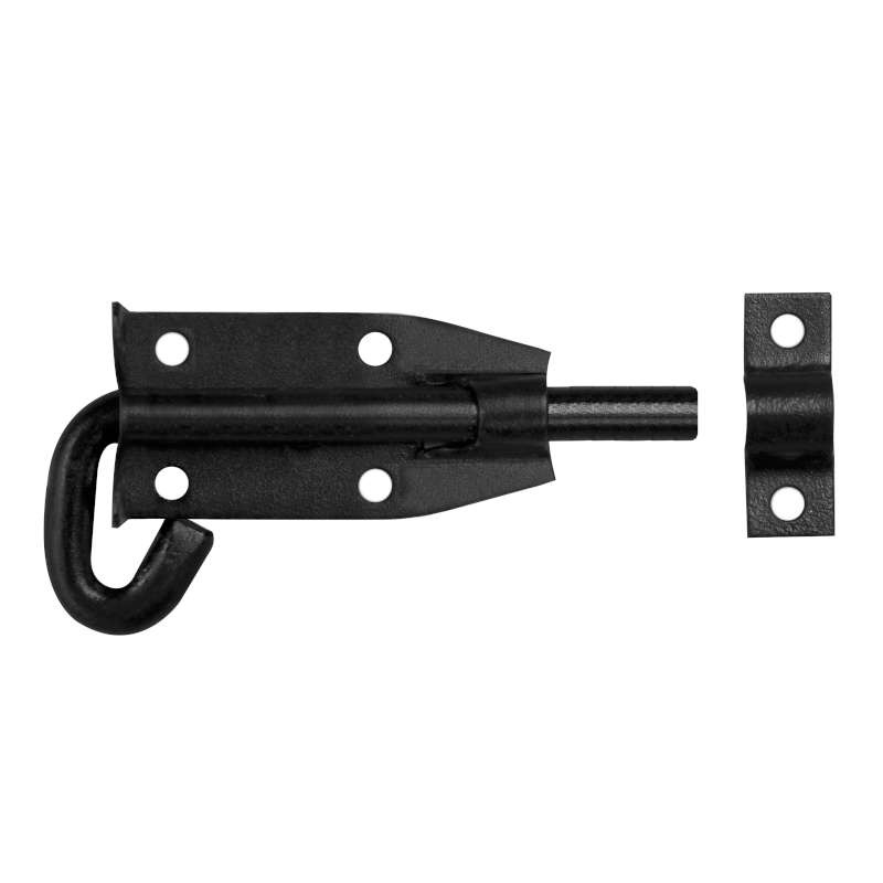 Pad Bolt 4" Black Steel - Broughtons Lighting & Ironmongery