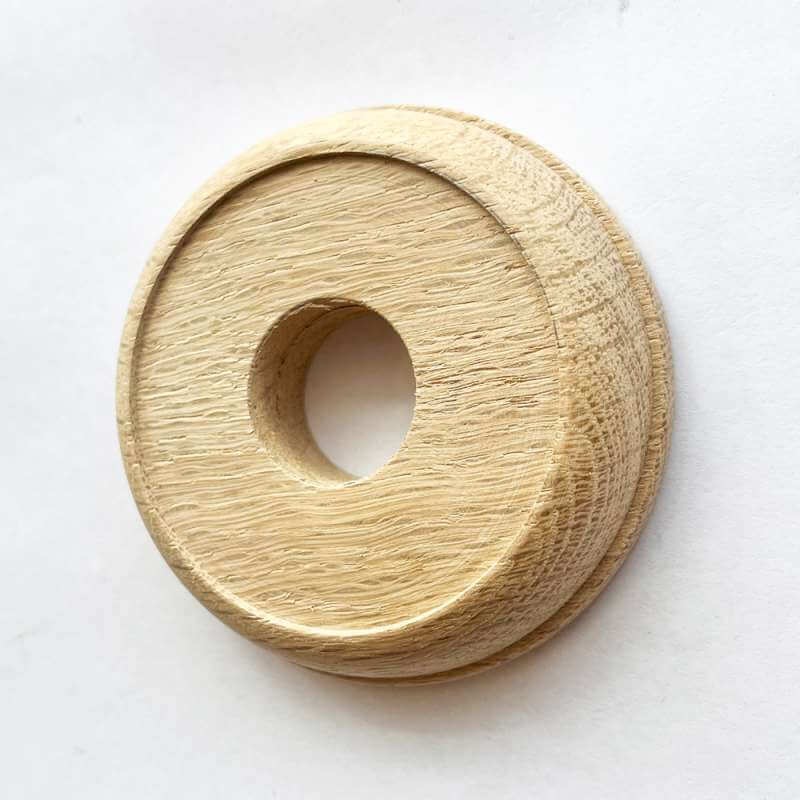 Round Oak Pattress for 64mm Bell Pushes - Broughtons Lighting & Ironmongery