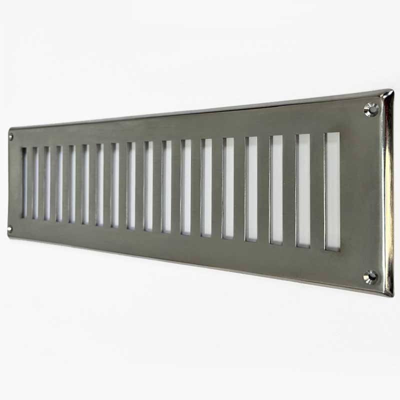 Plain Slotted Air Vent with Bevel Edge 13" x 4" Satin Chrome ...