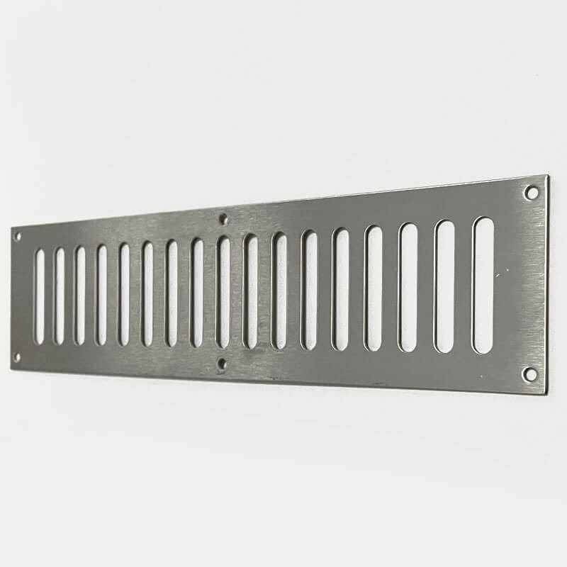Plain Slotted Air Vent Cover 12" x 3" Satin Stainless Steel ...