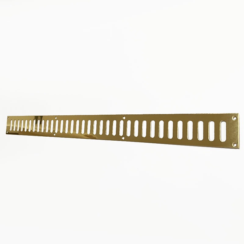Plain Slotted Air Vent Cover 24" x 2" Polished Brass Unlacquered ...