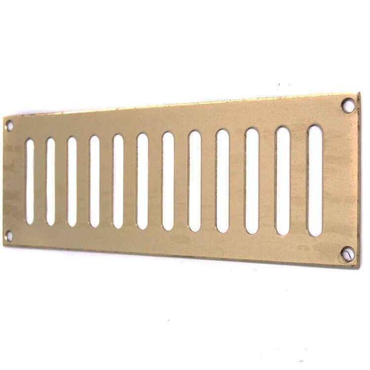 Plain Slotted Air Vent Cover 9" x 3" Polished Brass Unlacquered ...