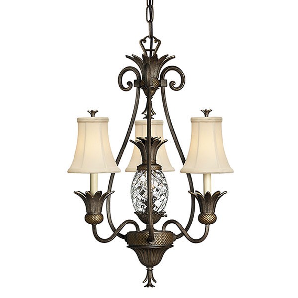 Hinkley Plantation 3 Light Chandelier Pearl Nickel - Broughtons ...