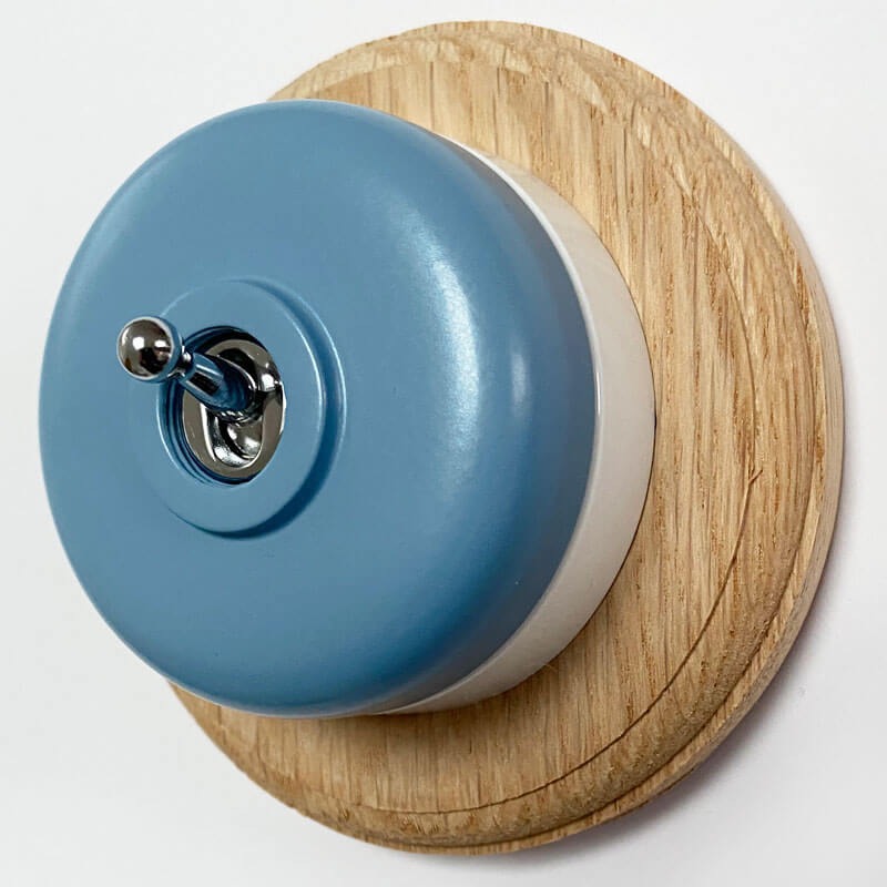 Round Dolly Light Switch 1 Gang Blue White Base Ret - Broughtons ...