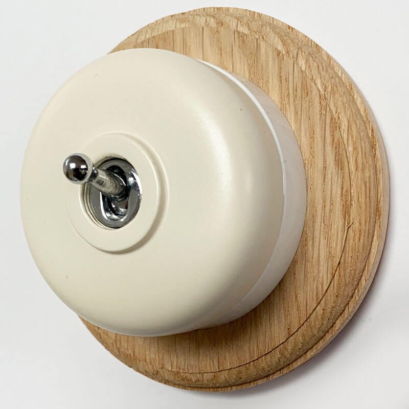 Round Dolly Light Switch 1 Gang White White Base - Broughtons Lighting ...