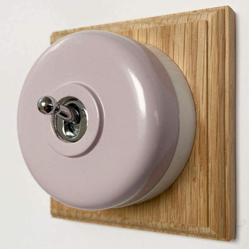 Round Dolly Light Switch 1 Gang Lilac White Base - Broughtons Lighting ...