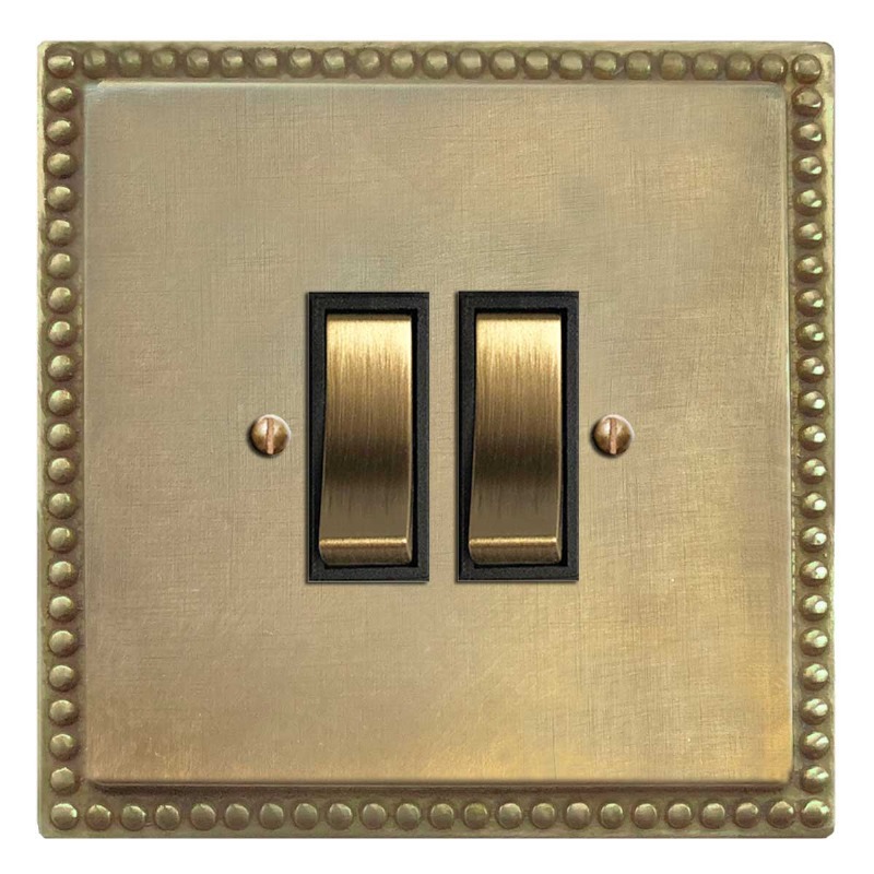 Regency Rocker Light Switch 2 Gang Antique Satin Brass - Broughtons ...