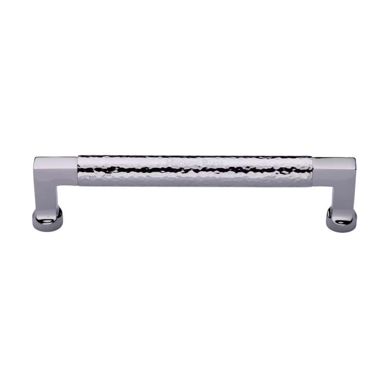 Heritage Bauhaus Hammered Pull Handle 101mm Polished Chrome ...