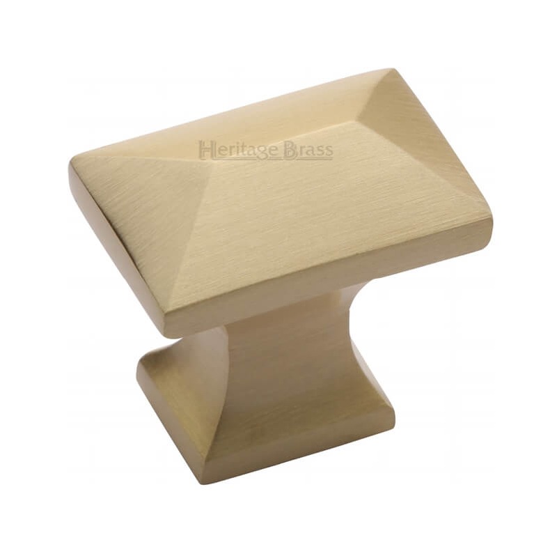 Heritage Pyramid Knob C2232 Satin Brass - Broughtons Lighting & Ironmongery