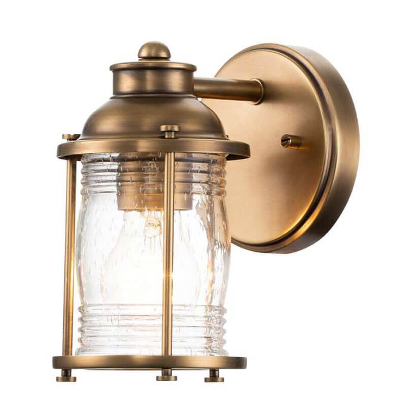 Quintiesse Ashland Bay Single Bathroom Wall Light Natural Brass - Broughtons Lighting & Ironmongery
