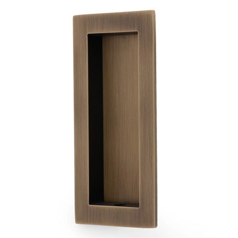 Rectangular Flush Pull 100mm x 45mm Antique Brass - Broughtons Lighting ...