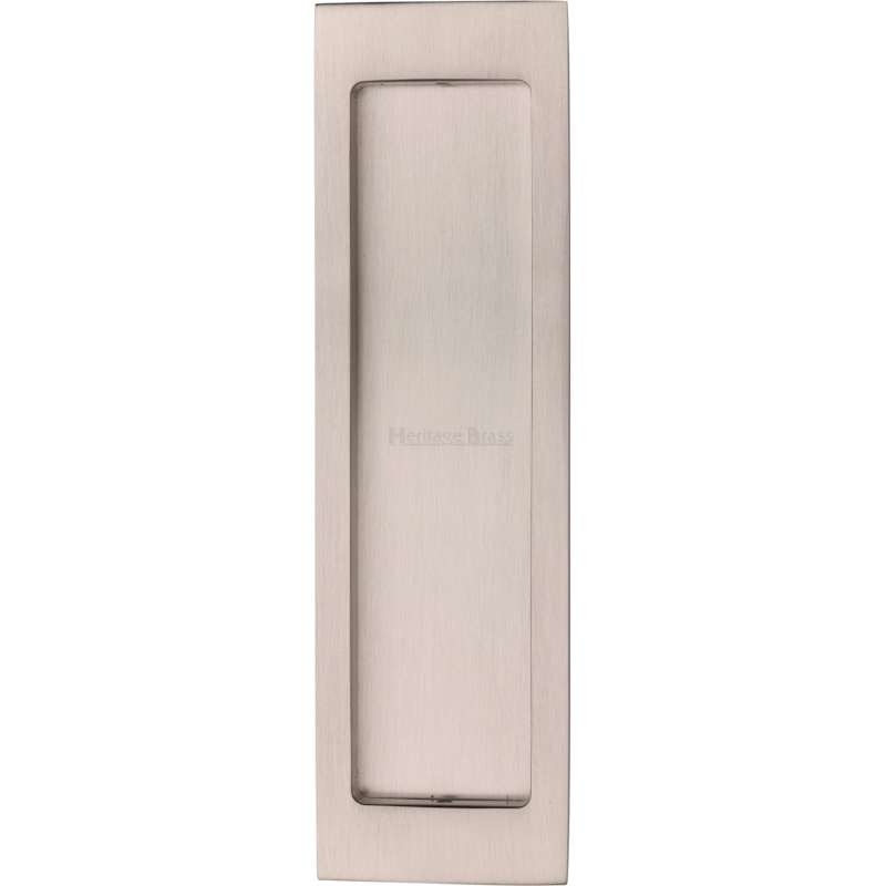 Heritage Rectangular Flush Door Pull C1872 Satin Nickel - Broughtons Lighting & Ironmongery
