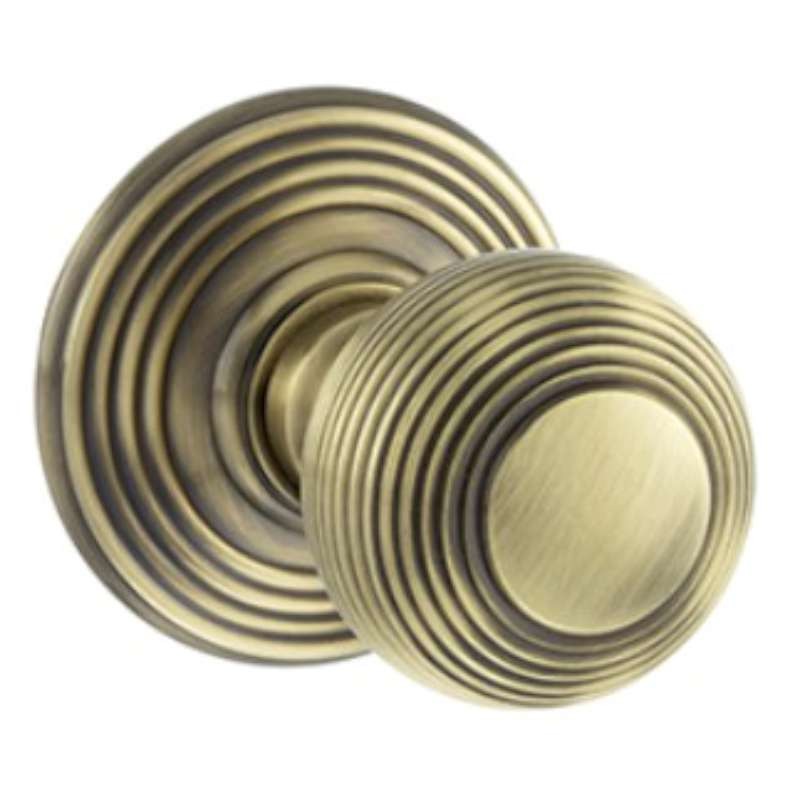 Ripon Mortice Door Knob Antique Brass - Broughtons Lighting & Ironmongery