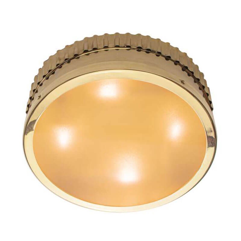 Ripple Large Round Bulkhead Light IP44 Polished Brass Lacquered ...