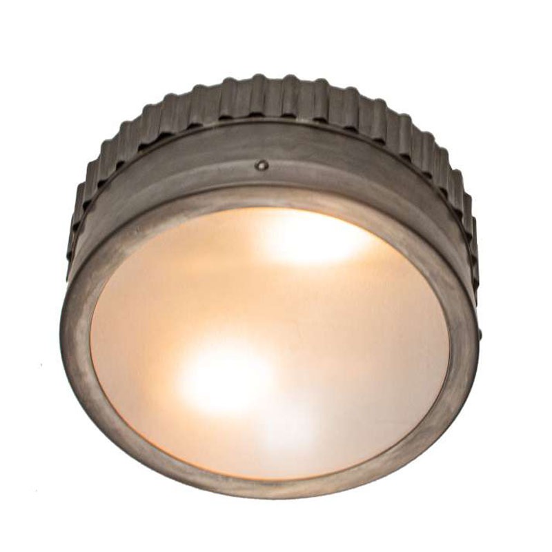 Ripple Small Round Bulkhead Light IP44 Antique Brass - Broughtons ...
