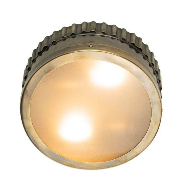 Ripple Small Round Bulkhead Light IP44 Renovated Brass - Broughtons ...