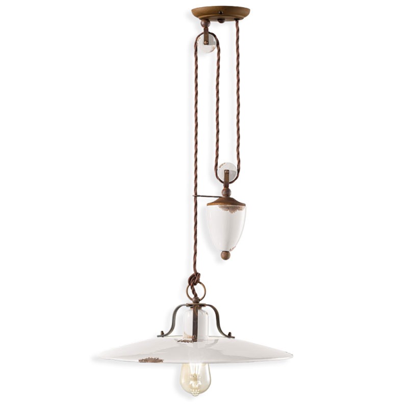 Ferroluce Rise & Fall Pendant Light C1446 Vintage Bianco - Broughtons ...