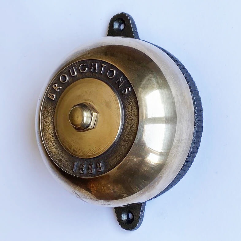 Rotary 1888 Door Bell Renovated Brass - Broughtons Lighting & Ironmongery