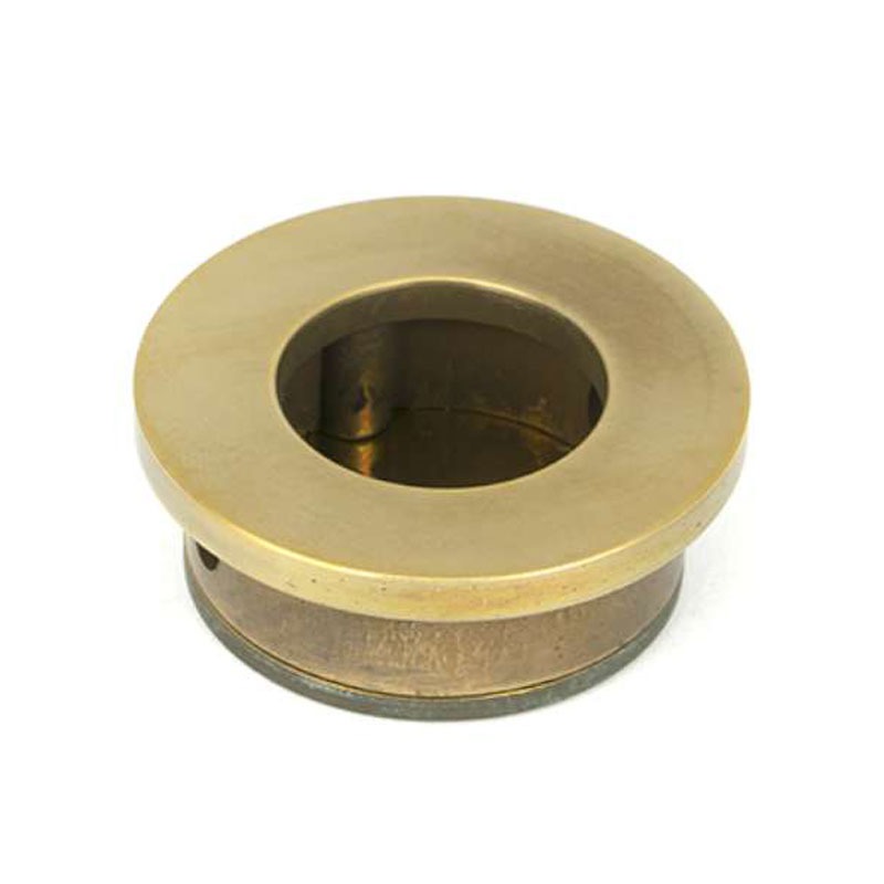 From The Anvil Round Finger Edge Pull Aged Brass - Broughtons Lighting ...