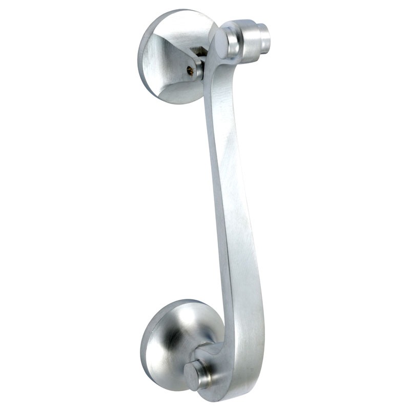 Slim Scroll Door Knocker Satin Chrome - Broughtons Lighting & Ironmongery