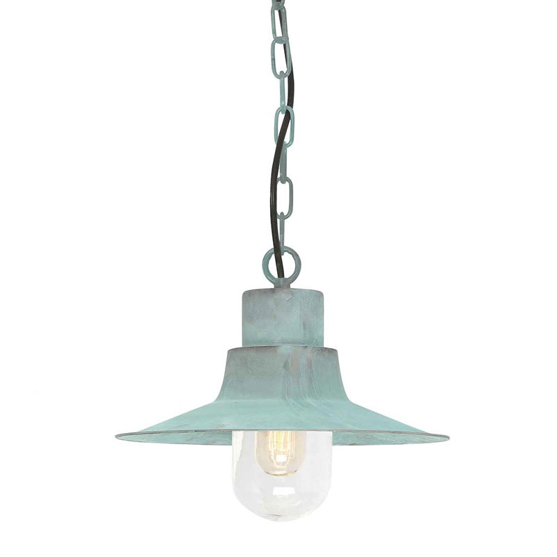 Sheldon Outdoor Chain Lantern Verdigris - Broughtons Lighting & Ironmongery