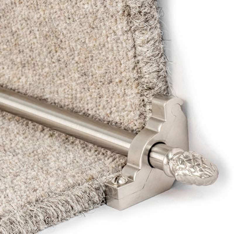 Sherwood Plain Stair Rod Set for Runner Carpets Satin Nickel ...