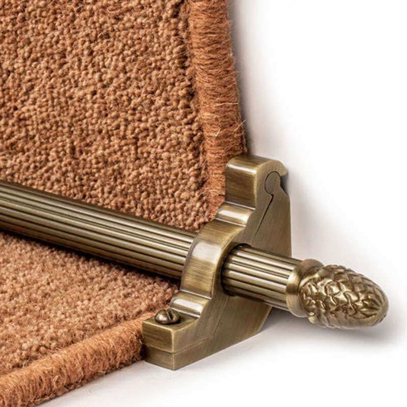 Sherwood Reeded Stair Rod Set for Runner Carpets Antique Brass ...
