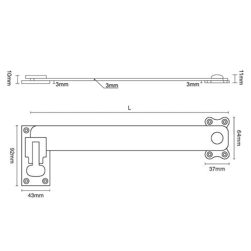 Shutter Bar 25" To 36" Polished Chrome - Broughtons Lighting & Ironmongery