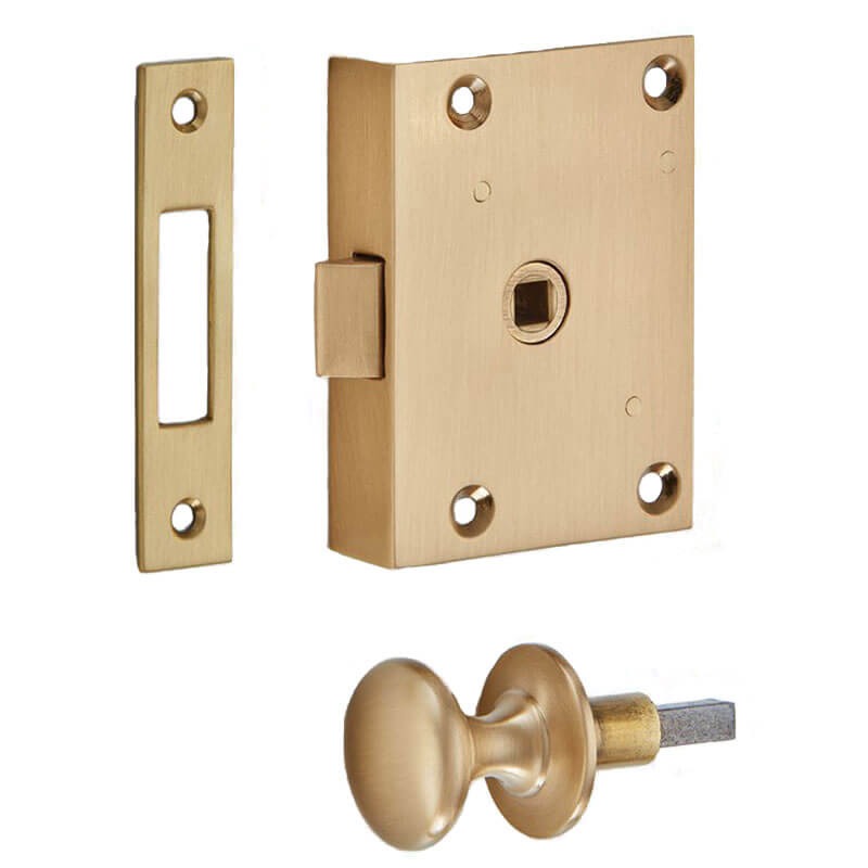 Fanlight Shutter Latch and Knob Satin Brass - Broughtons Lighting ...