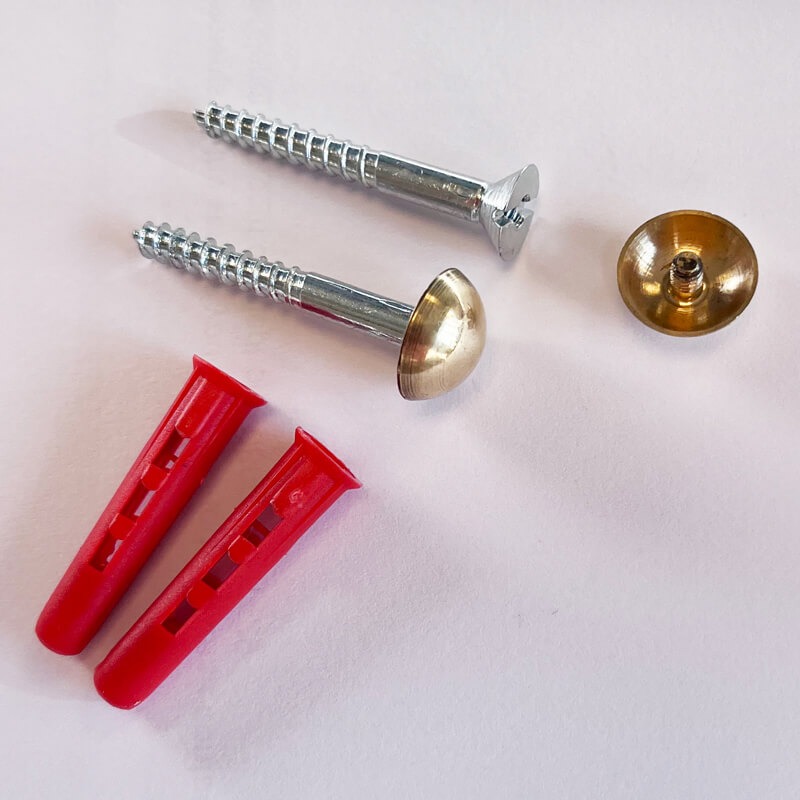 Sign Fixing Screws with Dome Covers (Mirror Screws) - Brass ...