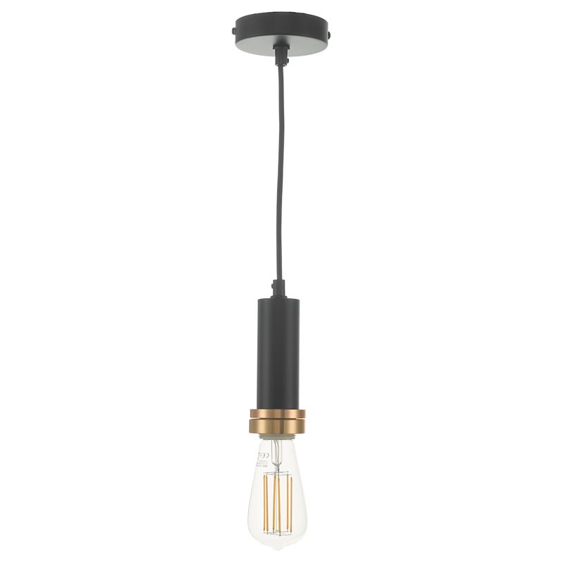 DAR Single Suspension Light Fitting SP6522 Matt Black & Bronze ...