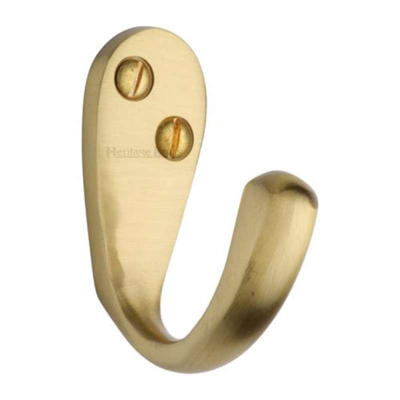 Heritage Single Robe Hook V1040 Satin Brass - Broughtons Lighting ...