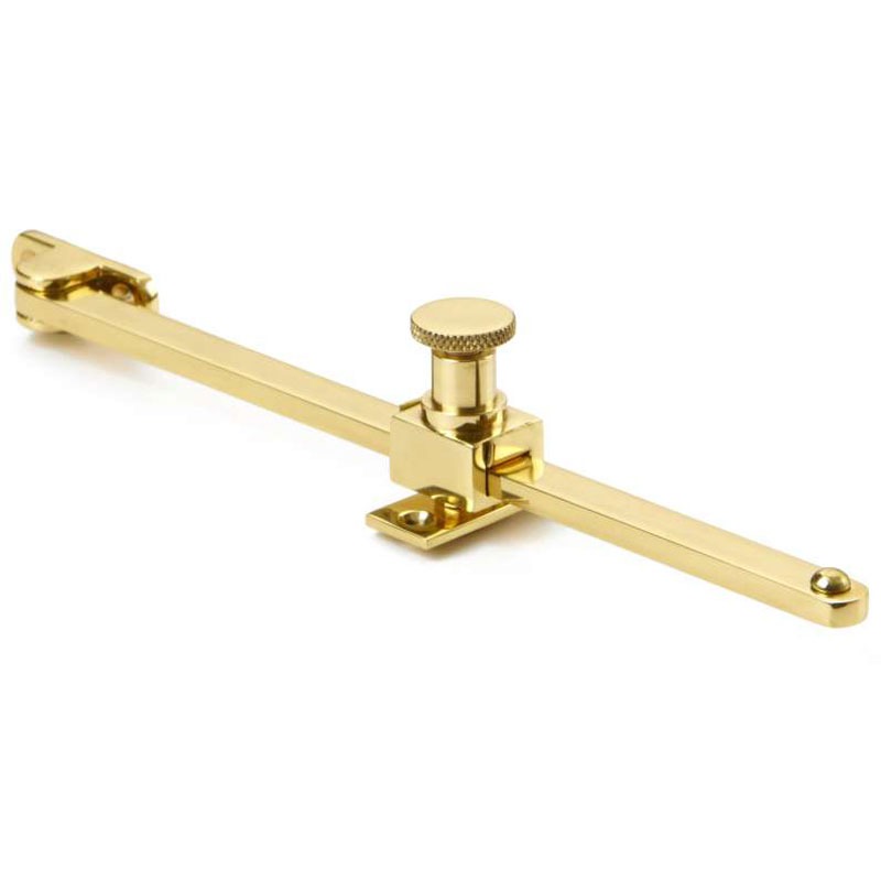 Sliding Window Stay 10" Polished Brass Unlacquered - Broughtons ...