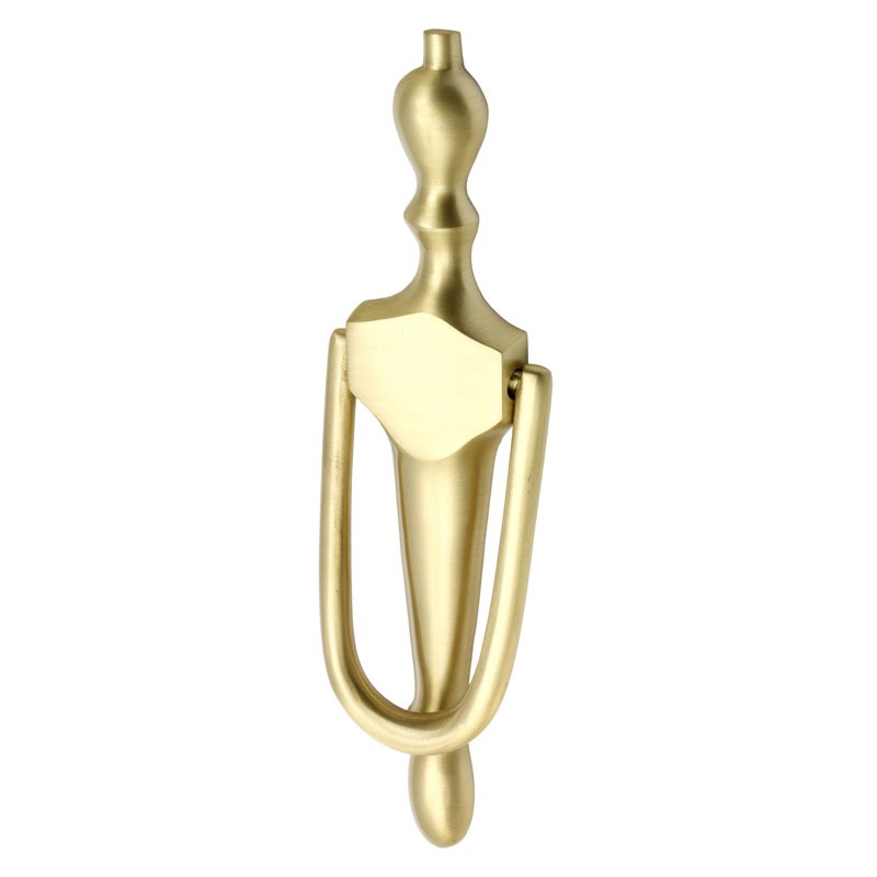 Slim Victorian Door Knocker Satin Brass - Broughtons Lighting & Ironmongery