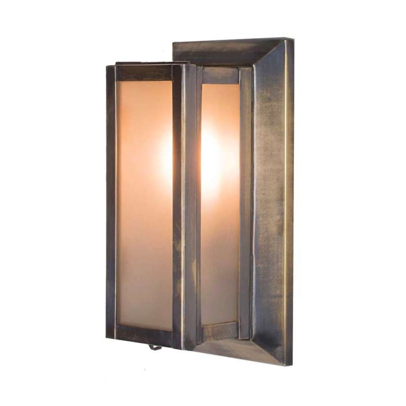 Deco Small Bulkhead Light Renovated Brass - Broughtons Lighting ...