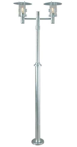 Elstead Stockholm Twin Light Lamp Post Galvanized - Broughtons Lighting ...