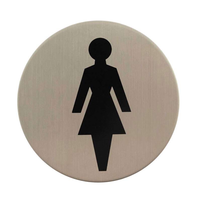 Female Toilet Door Sign Satin Stainless Steel - Broughtons Lighting ...
