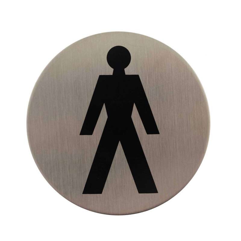 Male Toilet Door Sign Satin Stainless Steel - Broughtons Lighting ...