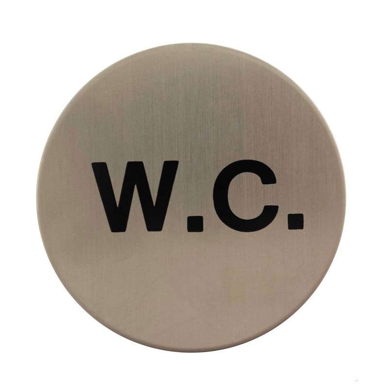 W.C. Toilet Door Sign Satin Stainless Steel - Broughtons Lighting ...